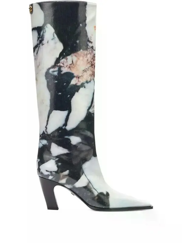 Roberto Cavalli Knee-high Boots With Sculpted Heel