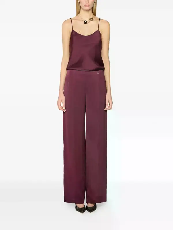 GENNY Satin Straight Trousers - Red