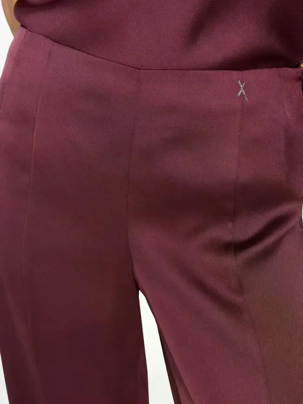 GENNY Satin Straight Trousers - Red