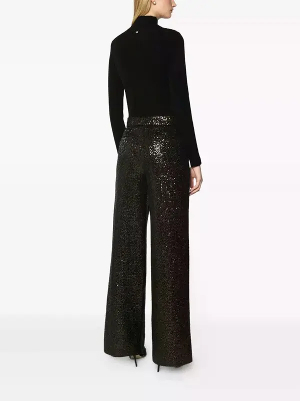 GENNY Ribbed Knit Sheer Panel Top