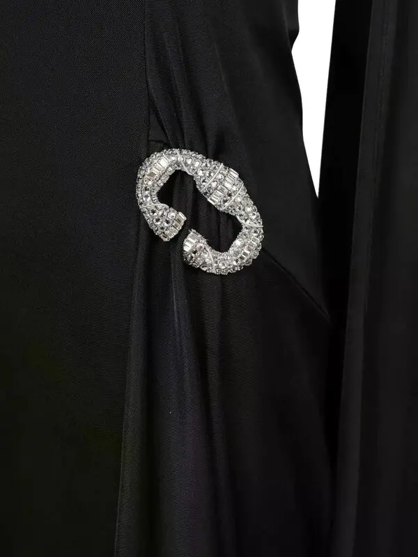 Victoria Beckham Crystal-embellished Draped Midi Dress