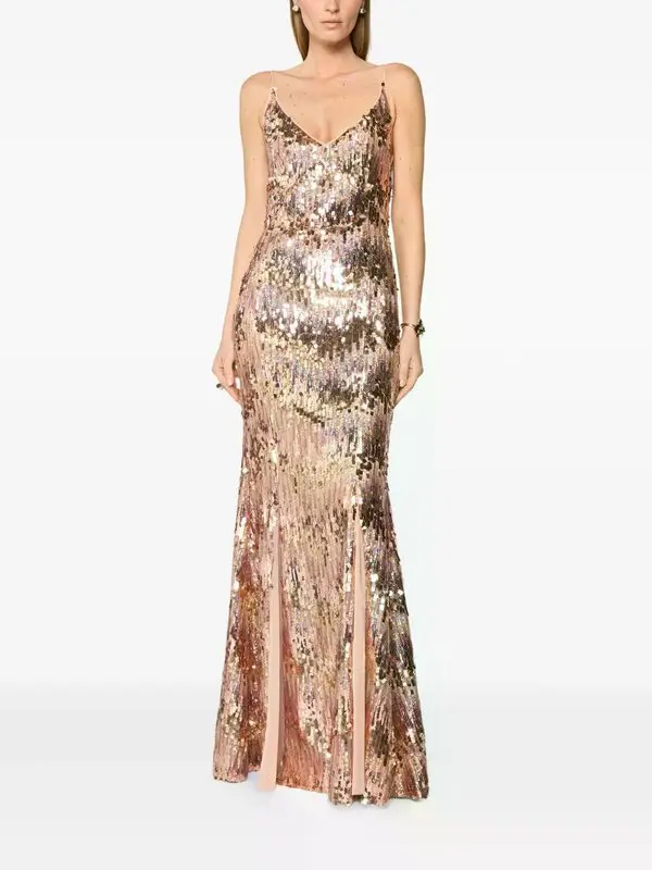 GENNY Sequin-embellished Split Cocktail Dress