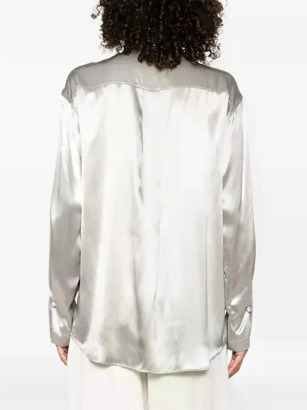 Alberta Ferretti Satin Tie-neck Shirt