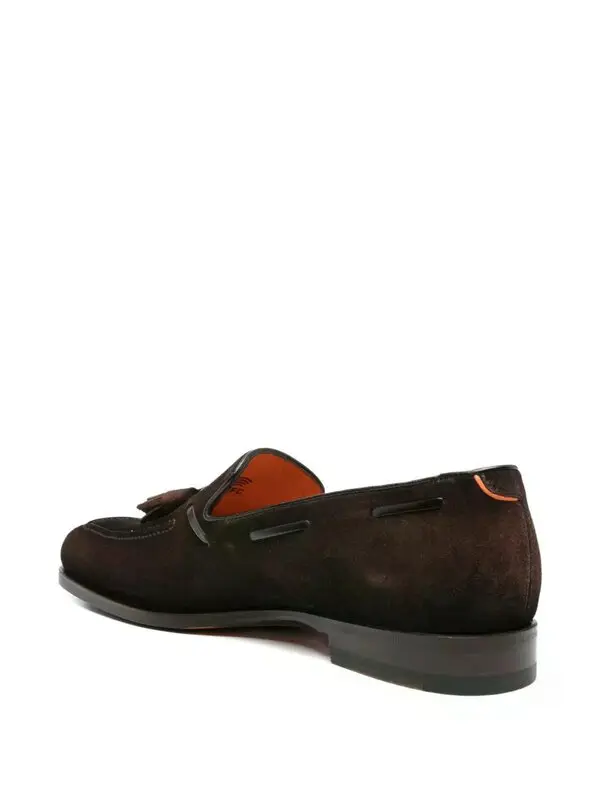 Santoni Tassel-detail Suede Loafers - Brown
