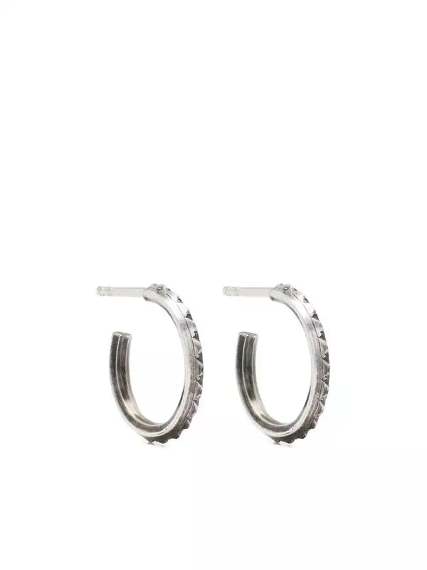 Werkstatt:München Fine-scales Hoop Earrings - Silver