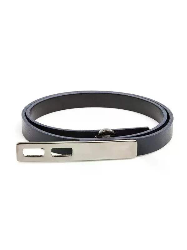 Maison Ullens Slim Leather Belt - Blue