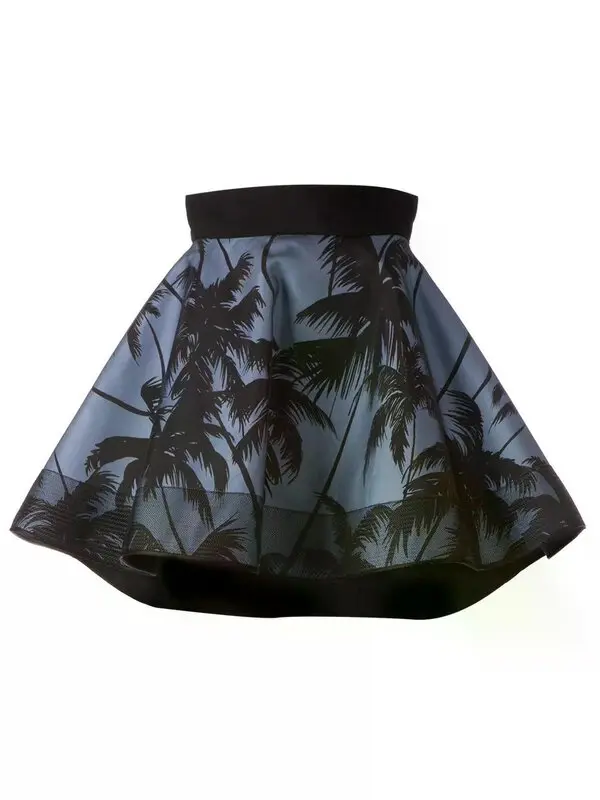 Fausto Puglisi Palm Tree Print Flared Skirt