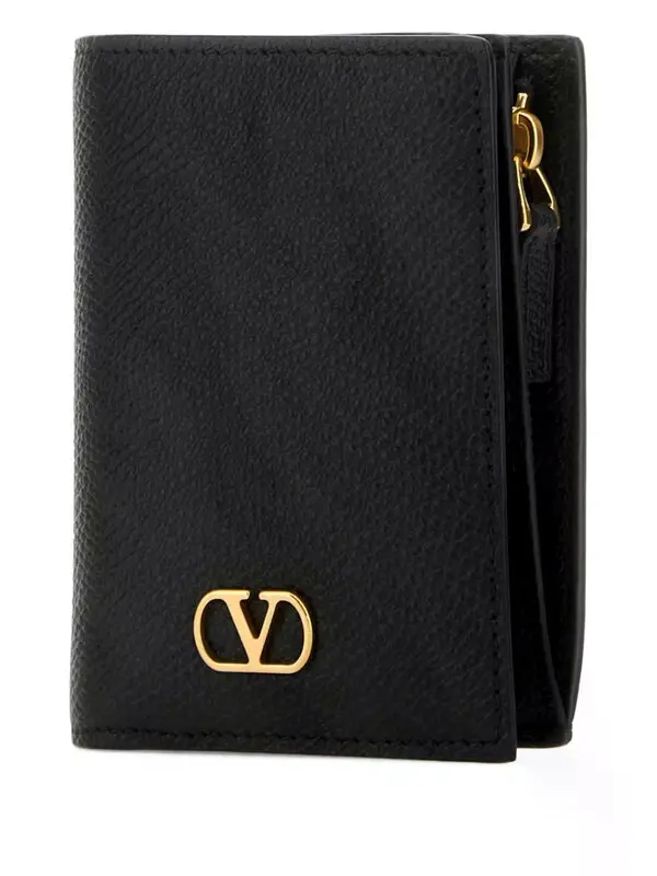 Valentino Garavani Vlogo Grained-leather Wallet - Black