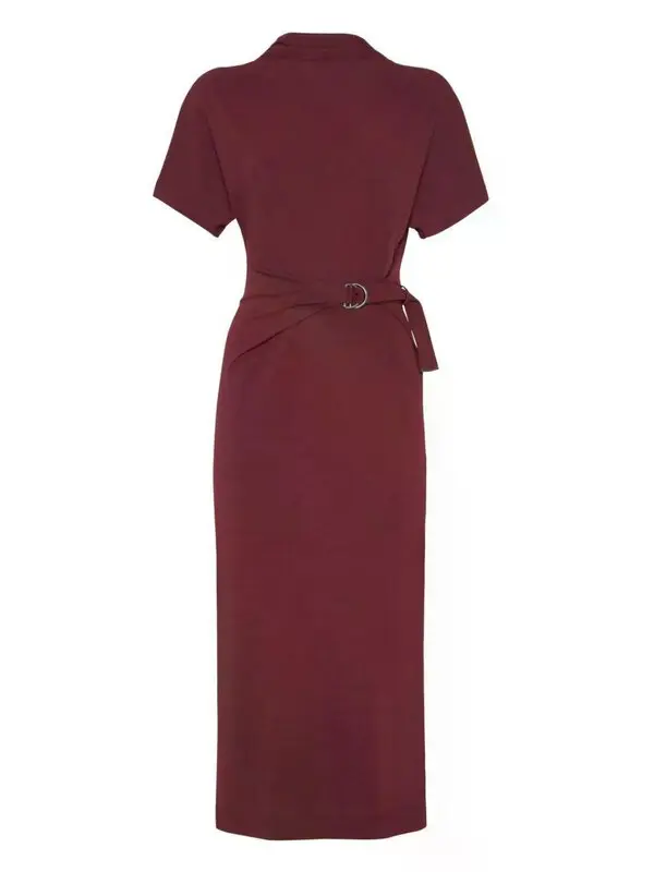 Brunello Cucinelli Belted Midi Dress - Red