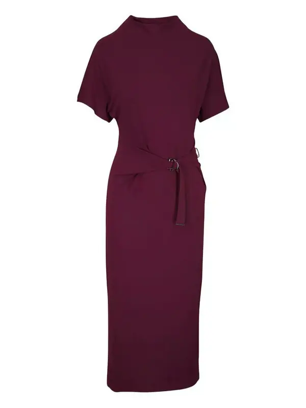 Brunello Cucinelli Belted Midi Dress - Red