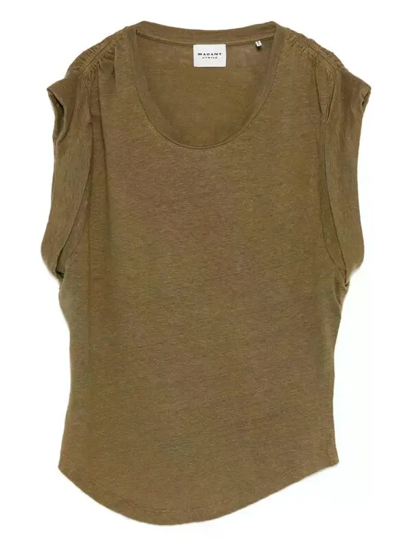 MARANT ETOILE Gathered-sleeve Linen Top