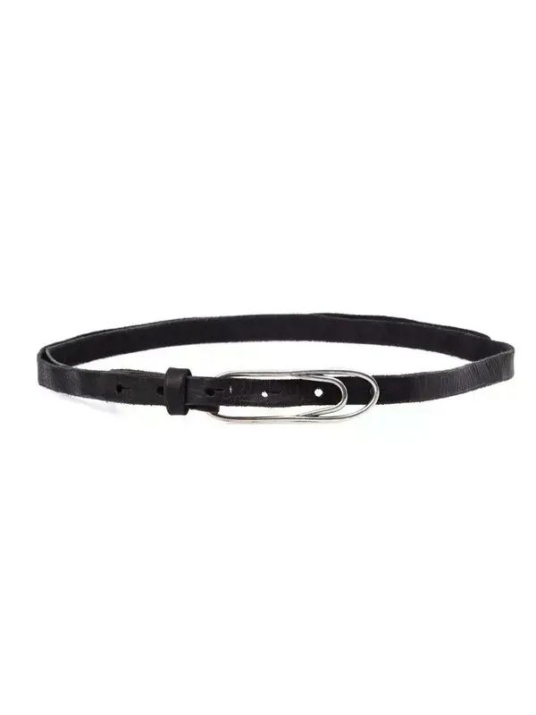 GOTI Loop Buckle Leather Belt - Black