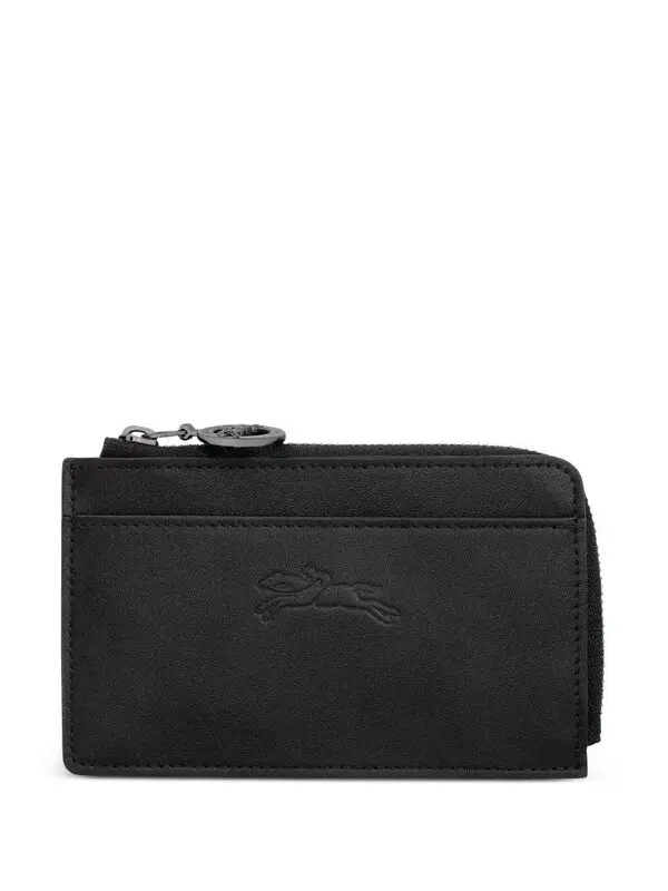 Longchamp Le Pliage Embossed Leather Cardholder - Black