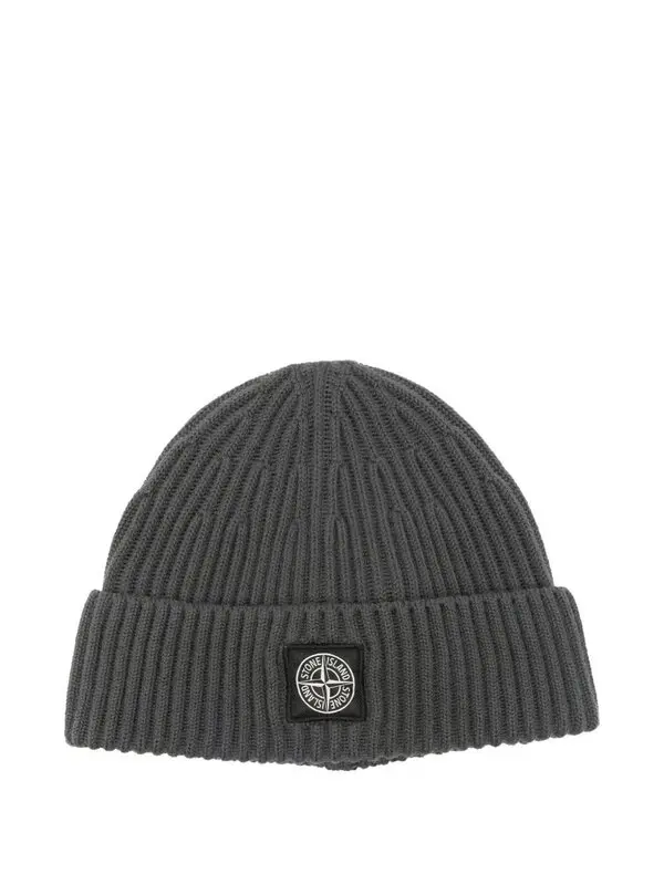 Stone Island Compass-patch Beanie - Grey