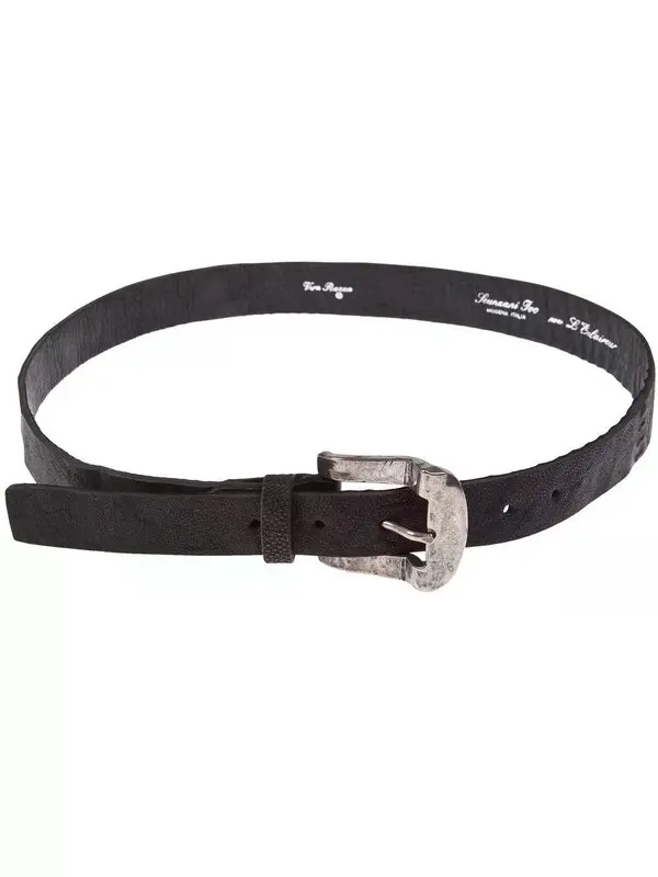 SCUNZANI IVO Shagreen Leather Belt - Black