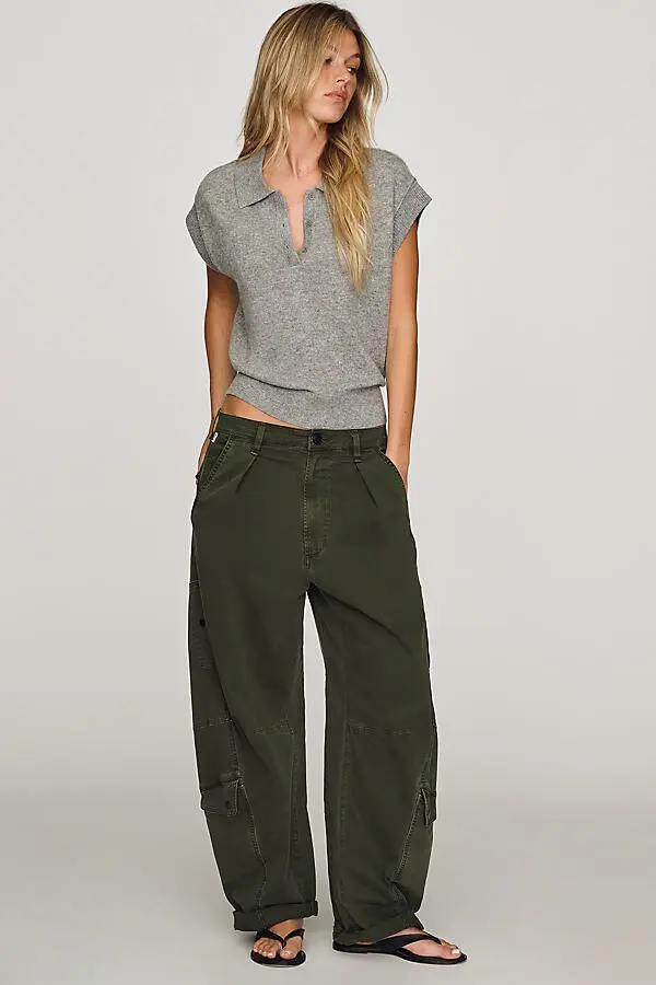 PILCRO The Jensen Cashmere Muscle Tank Top - Riverstone