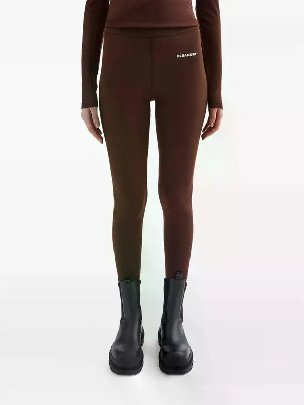 JIL SANDER Logo-print Leggings - Brown