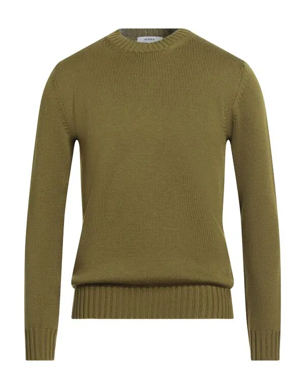 Alpha Studio Wool Crewneck Sweater - Green