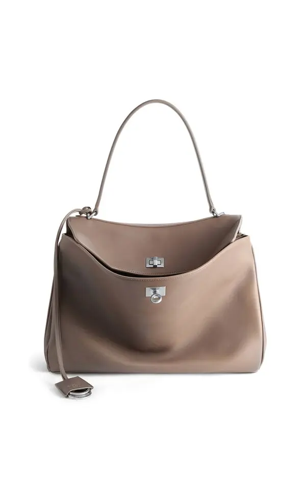 Balenciaga Rodeo Medium Leather Top Handle Bag - Brown