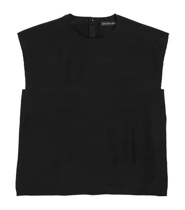 Balenciaga Silk Jacquard License Top