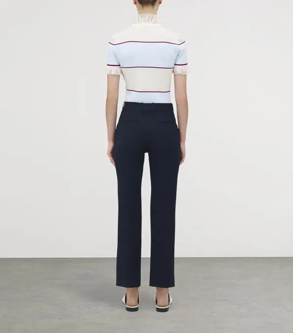 Alexander McQueen Wool Straight Leg Tailored Trousers