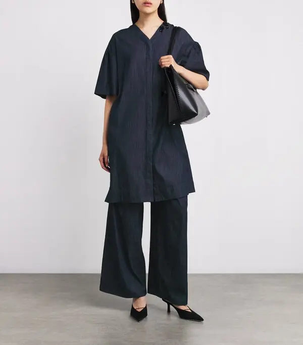 Max Mara Embellished Denim Maxi Dress