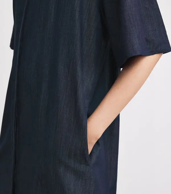 Max Mara Embellished Denim Maxi Dress