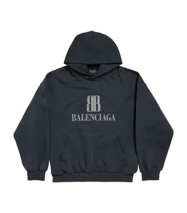 Balenciaga Cotton Logo Hoodie - Black