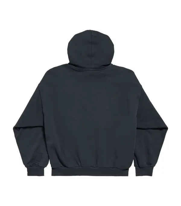 Balenciaga Cotton Logo Hoodie - Black