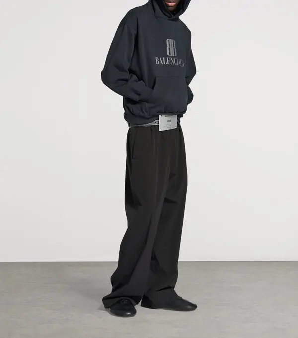 Balenciaga Cotton Logo Hoodie - Black