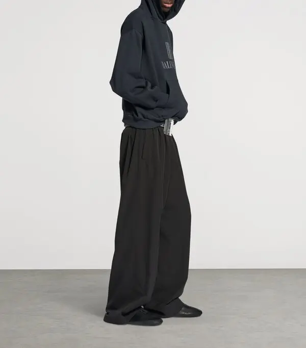 Balenciaga Cotton Logo Hoodie - Black