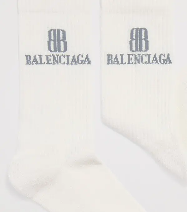 Balenciaga Cotton-blend Logo Socks