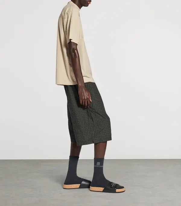 Balenciaga Cotton Distressed Logo T-shirt - Beige