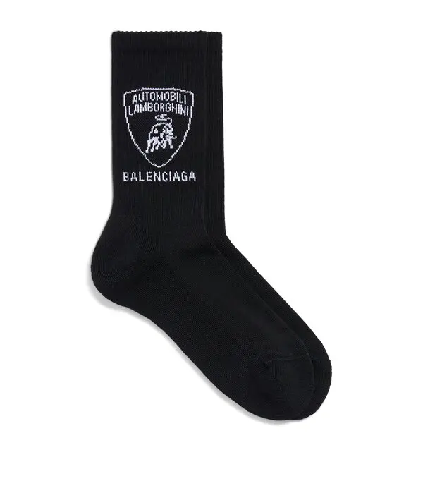 Balenciaga Cotton-blend Nano Bb Socks - Black