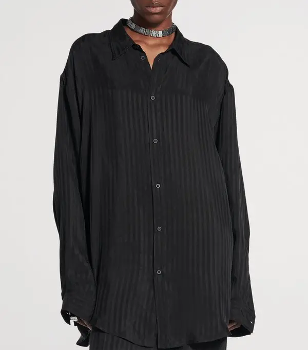 Balenciaga Cupro Stripe Fluid Shirt