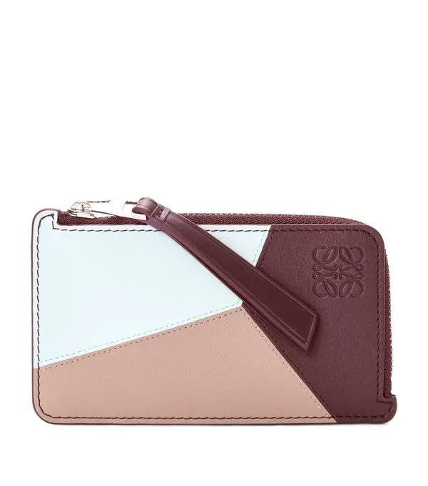 Loewe Leather Puzzle Coin Card Holder - Blue