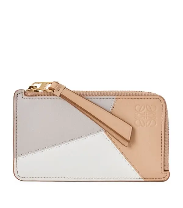 Loewe Leather Puzzle Coin Card Holder - White