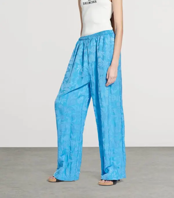 Balenciaga Floral Print Wide Leg Trousers