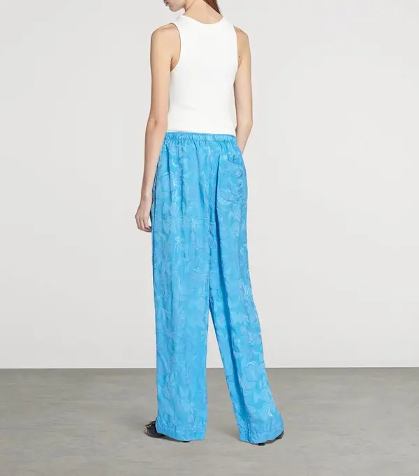 Balenciaga Floral Print Wide Leg Trousers