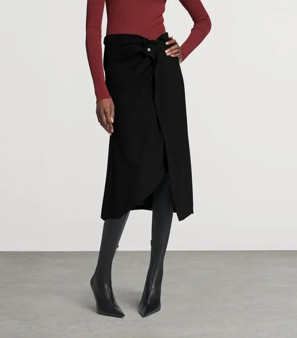 Balenciaga Draped Tailored Wrap Skirt