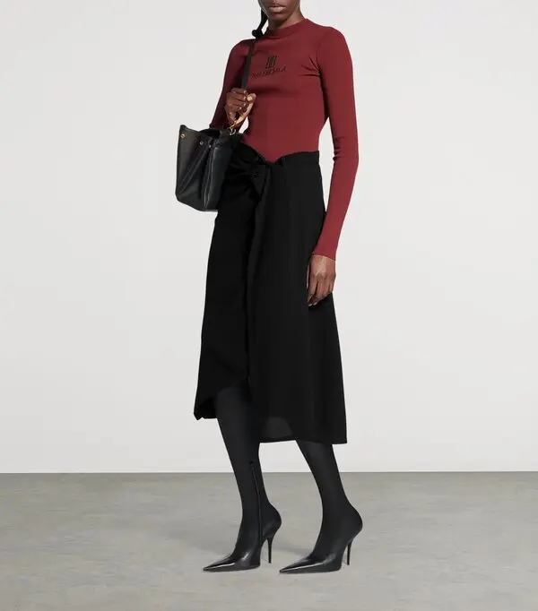 Balenciaga Draped Tailored Wrap Skirt