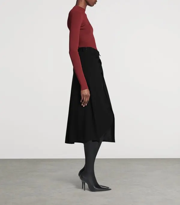 Balenciaga Draped Tailored Wrap Skirt
