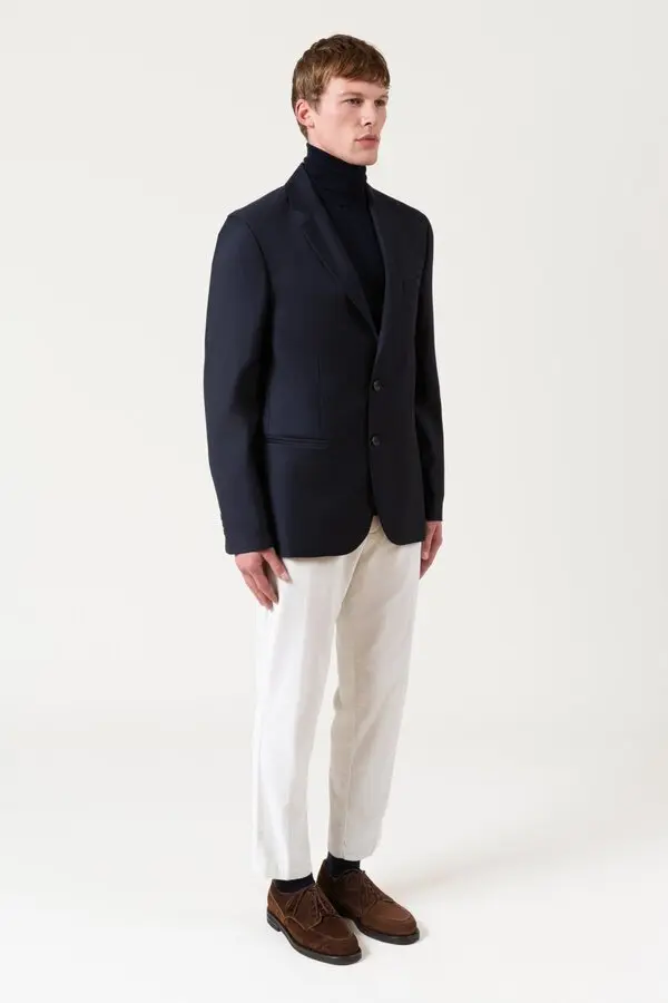 AUTORE Connery Wool Jacket - Blue Navy