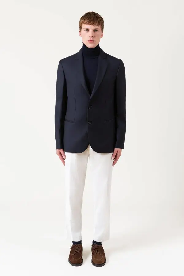 AUTORE Connery Wool Jacket - Blue Navy