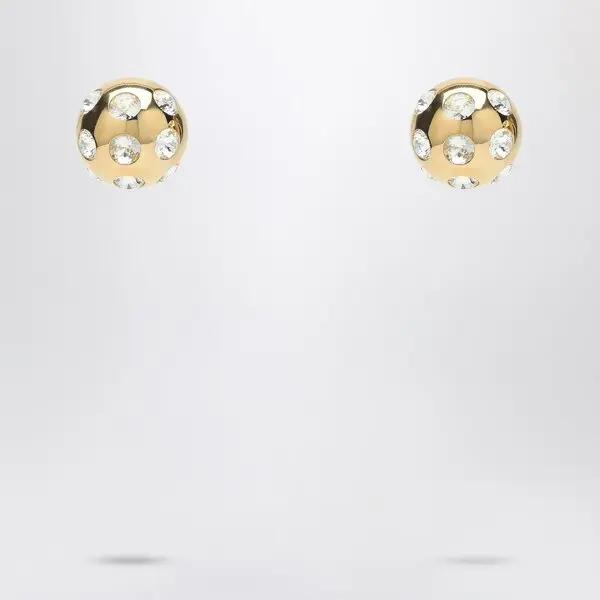 Jacquemus Square Round Rhinestone Earrings - Metal