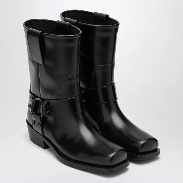 Valentino Garavani Leather Rockstud Low Boots
