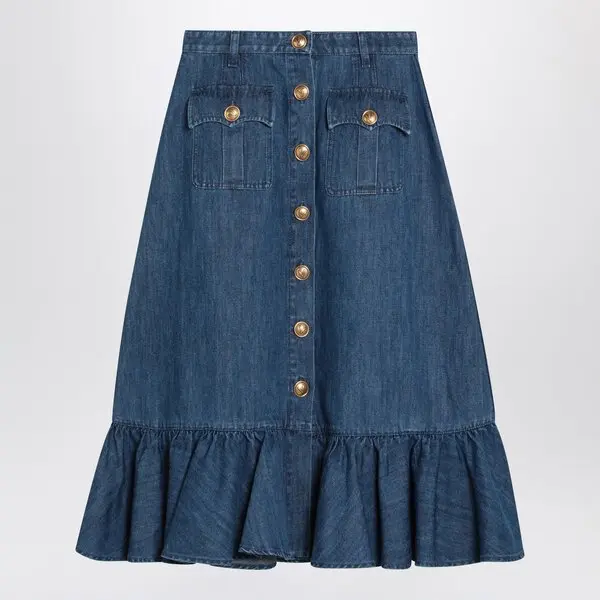 Valentino Garavani Denim Midi Skirt