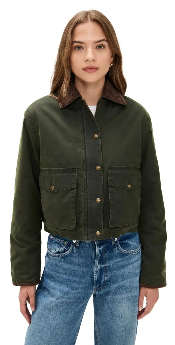 Blanknyc Collared Jacket With Corduroy Trim