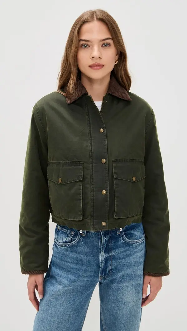 Blanknyc Collared Jacket With Corduroy Trim