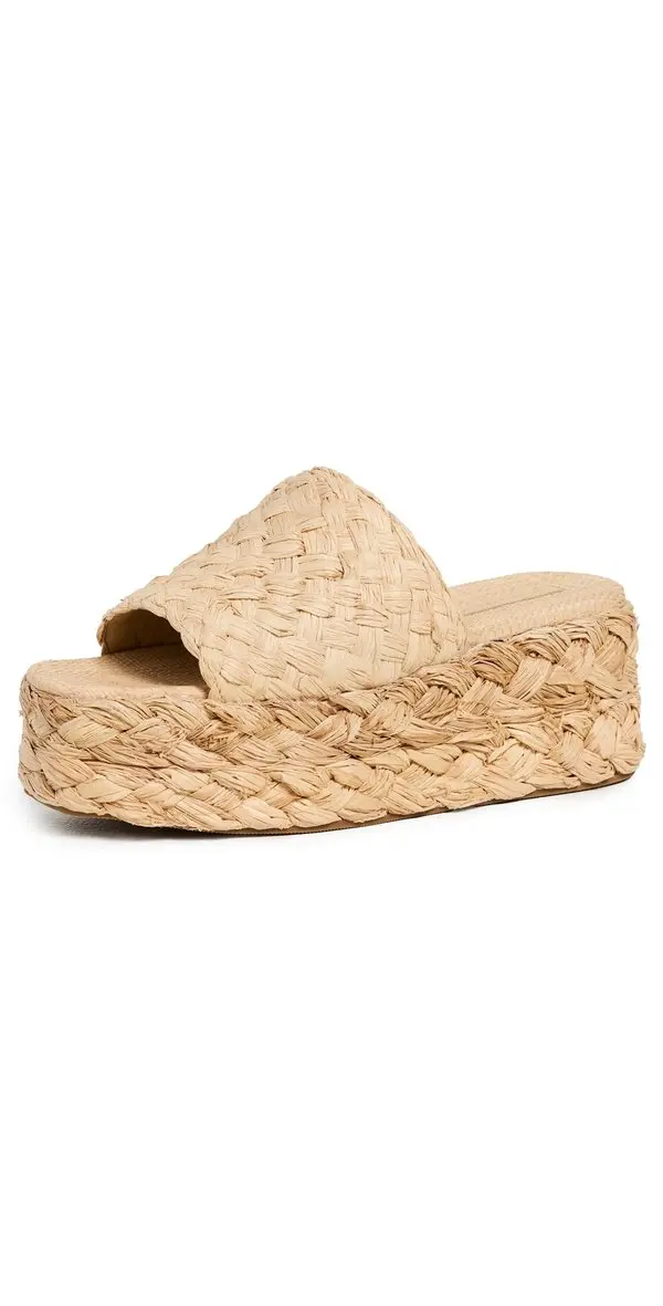 LOEFFLER RANDALL Aaron Platform Raffia Mules